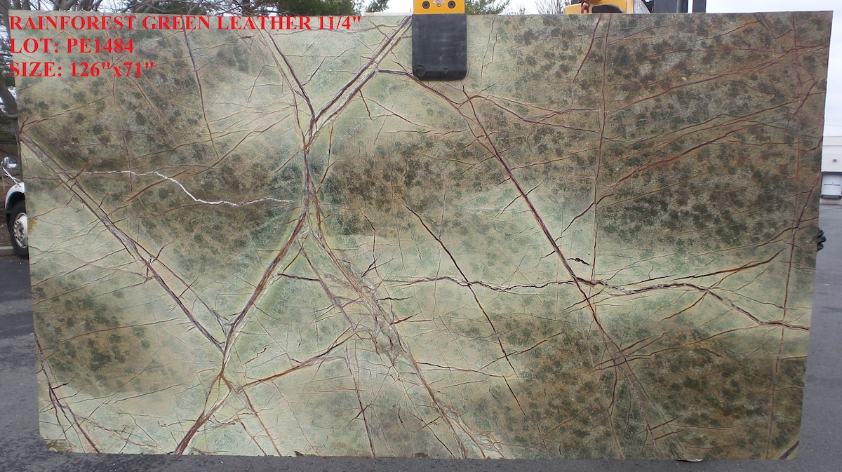 Rainforest Green Leather PE1484(126x71) - Century Marble & Granite